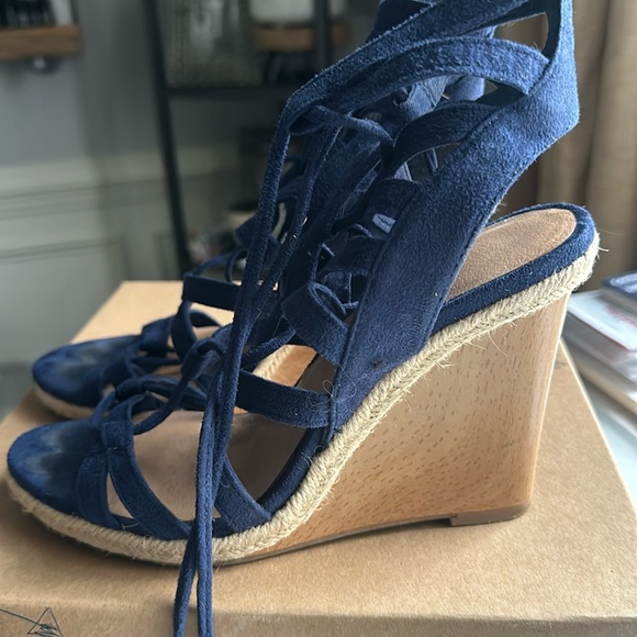 Indigo | Shoes | Indigo Rd Blue Wedge Heels Haylei Size 7 | Poshmark